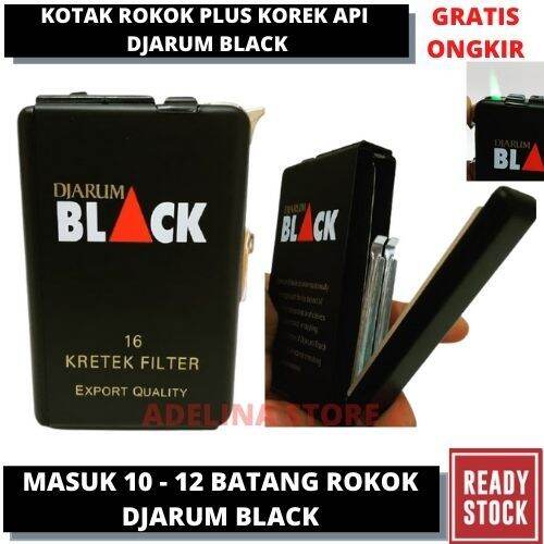 Kotak Rokok Plus Korek Api Djarum Black - Hitam / Kotak Rokok Besar ...