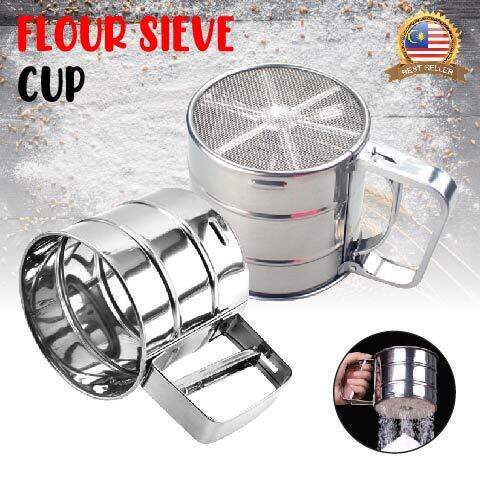 Sifter Shaker Mesh Flour Sieve Filter Icing Sugar Powder Strainer With ...