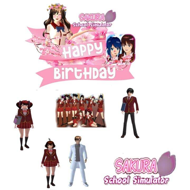 JUMBO TOPPER CAKE TOPPER ULANG TAHUN / HIASAN KUE SAKURA SCHOOL ...