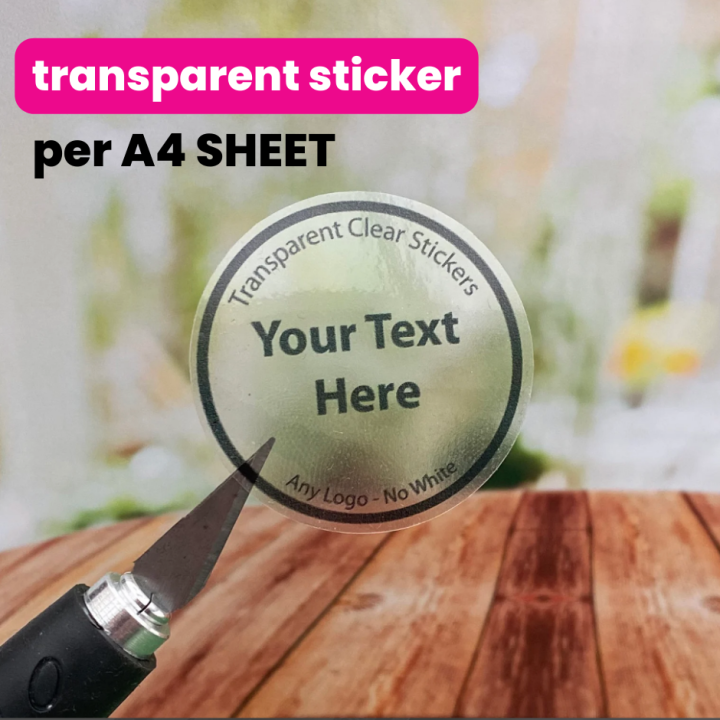 Transparent Sticker | Customized Clear Sticker PER A4 SHEET | Lazada PH