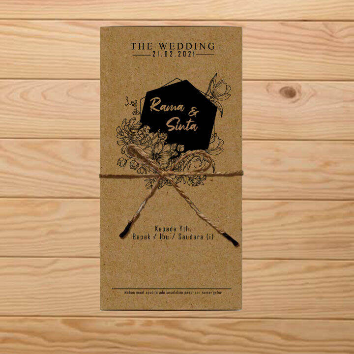 Undangan pernikahan rustic, simpel, mewah (Isi 100pcs) | Lazada Indonesia