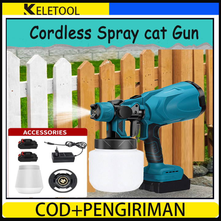 800ML Cordless Spray Gun Airbrush Semprotan Cat Tembok Kompresor ...