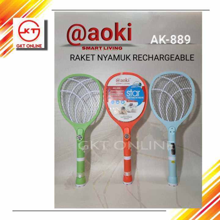 Raket Nyamuk AK-889 Aoki / Raket Nyamuk Cas + Senter Copot | Lazada Indonesia