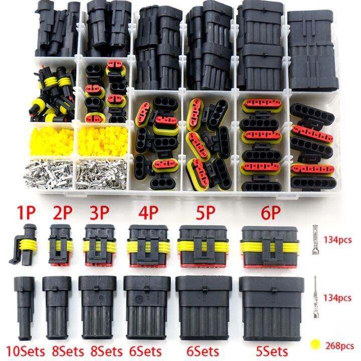 708/112PCS Waterproof Connector Car Electrical Wire Connector Cable Kit ...
