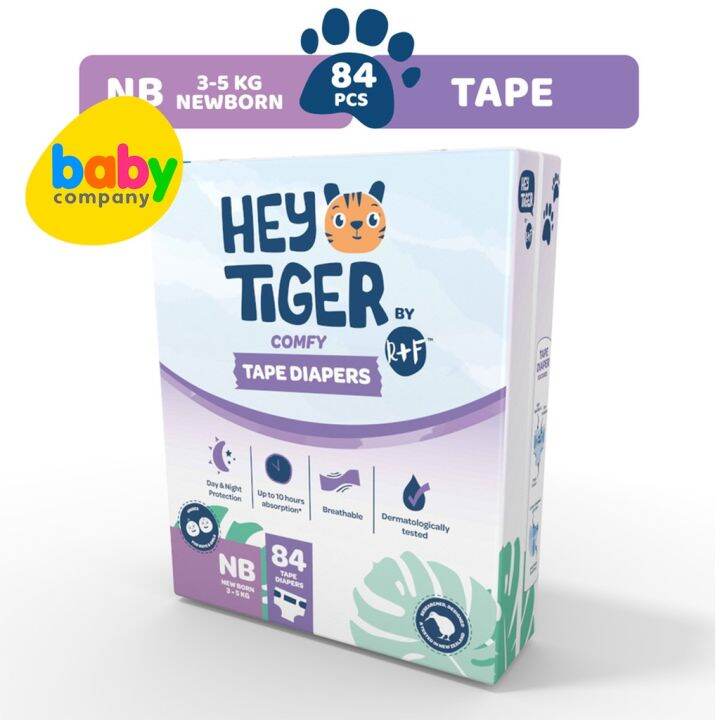 Hey Tiger Comfy Tape Diapers Newborn, Jumbo Pack, 84 padsfuO | Lazada PH