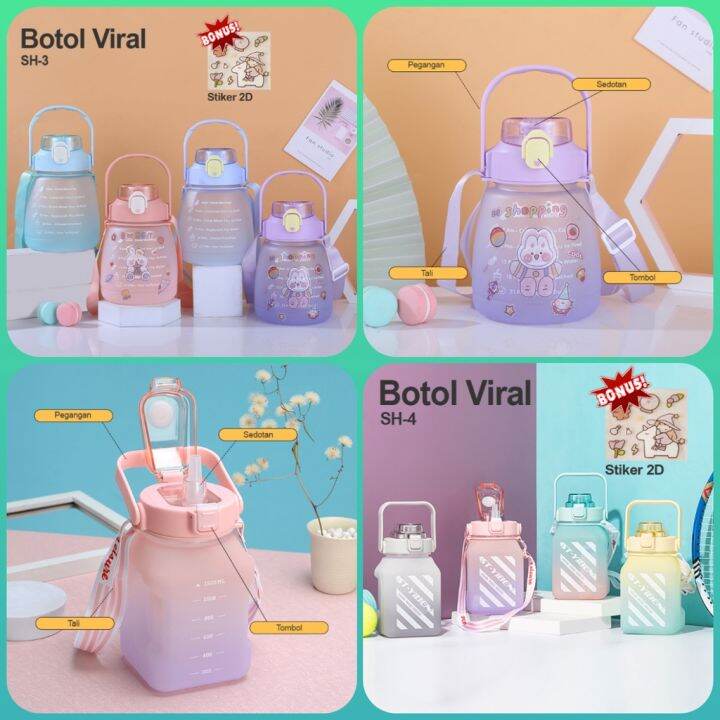 DISKON Botol Minum 1.3 Liter free sticker 2D Botol Pelangi 2Liter Botol ...