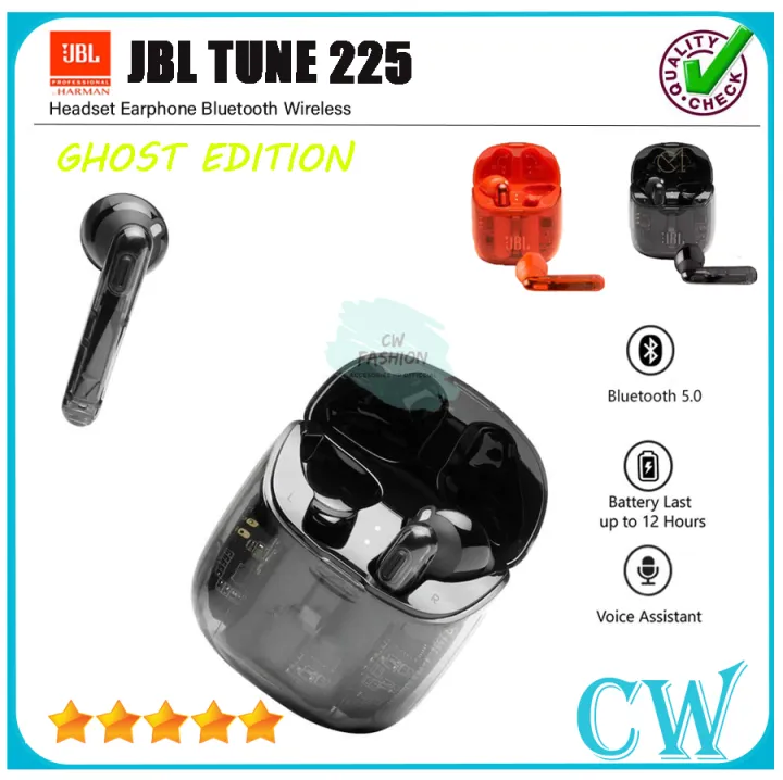 Headset Bluetooth JBL Tune 225 / T 225 T225 TWS Ghost Edition True Wireless in-EAR Earphone ...