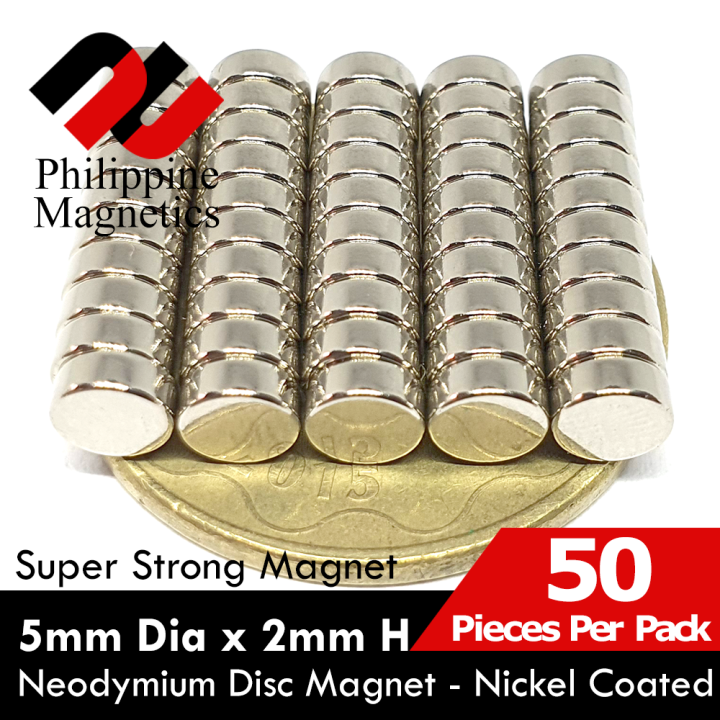 50Pieces 5mm Diameter x 2mm Th Neodymium Magnet Super Strong Rare Earth ...