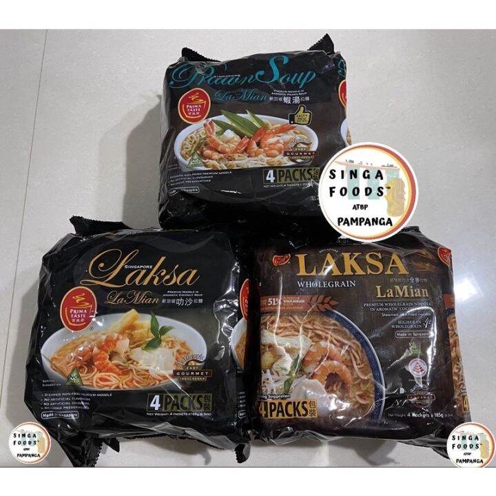 Prima Taste La Mian Premium Instant Noodles SINGAPORE(Laksa Prawn Soup ...