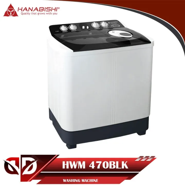 HANABISHI TWIN TUB WASHING MACHINE HWM 470 BLK | Lazada PH