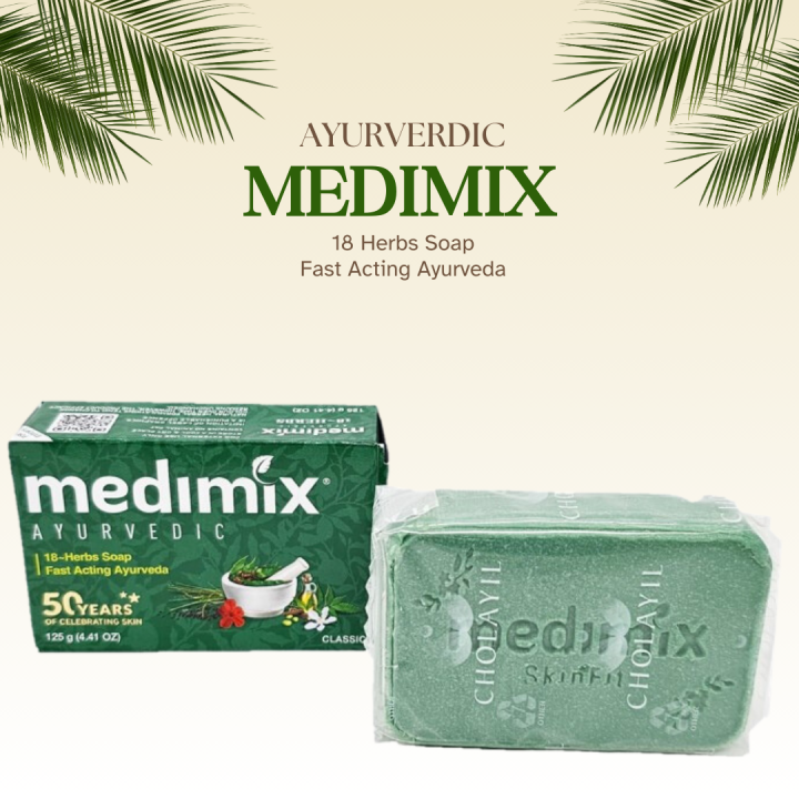 [Original] Medimix Ayurvedic 18 Herbs Soap (125g) Sabun Herbal Fast ...