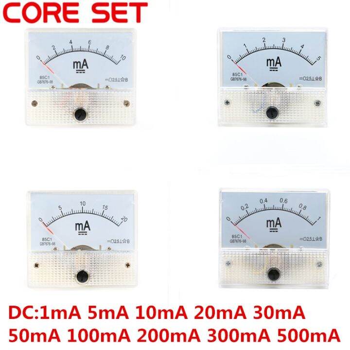 Dc Analog Current Meter Panel 1/5/10/20/30/50/100/200/300/500ma Amp ...