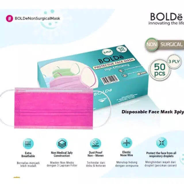 Bolde Super Mask 3 PLY Non Surgical ( Non Medis ) | Lazada Indonesia