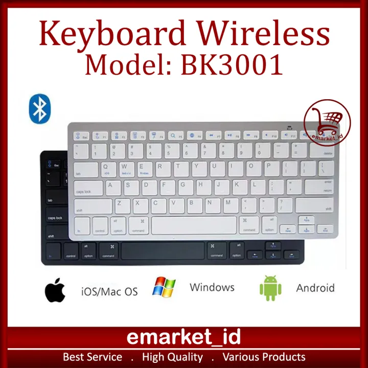 Keyboard Wireless Bluetooth BK3001 / Portable Slim Thin Design ...