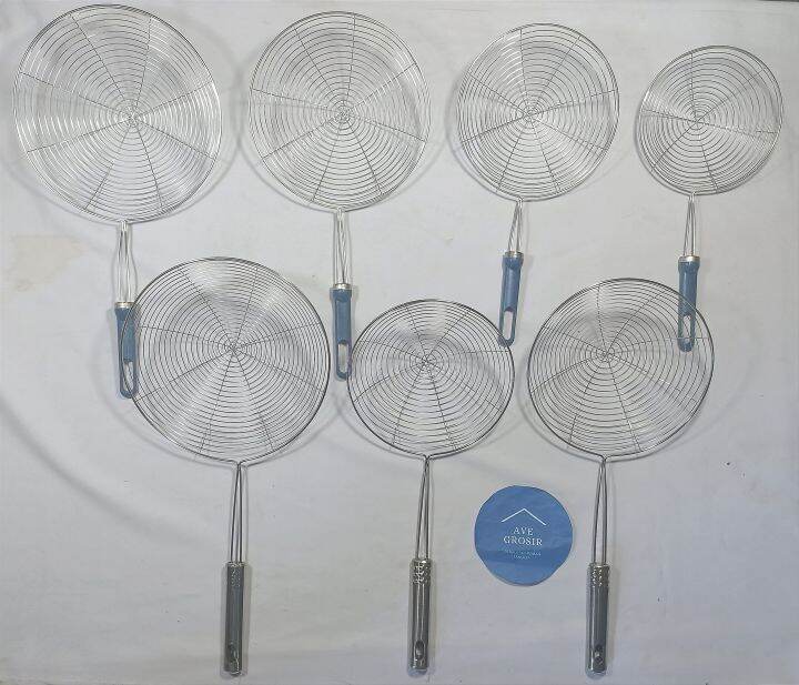 serok serokan saringan peniris minyak gorengan laba-laba STAINLESS besi ...
