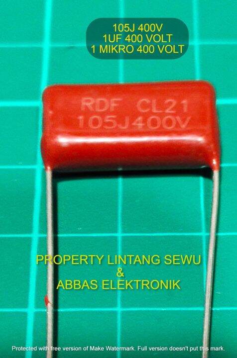 kapasitor milar 105j 400v CAPASITOR KAPASITOR MILAR 105 1uF 1 MIKRO ...