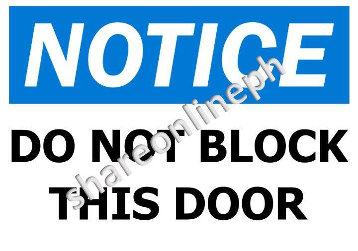 Dont Block This Door Laminated Signage Dont Block Sign Boards Signage ...