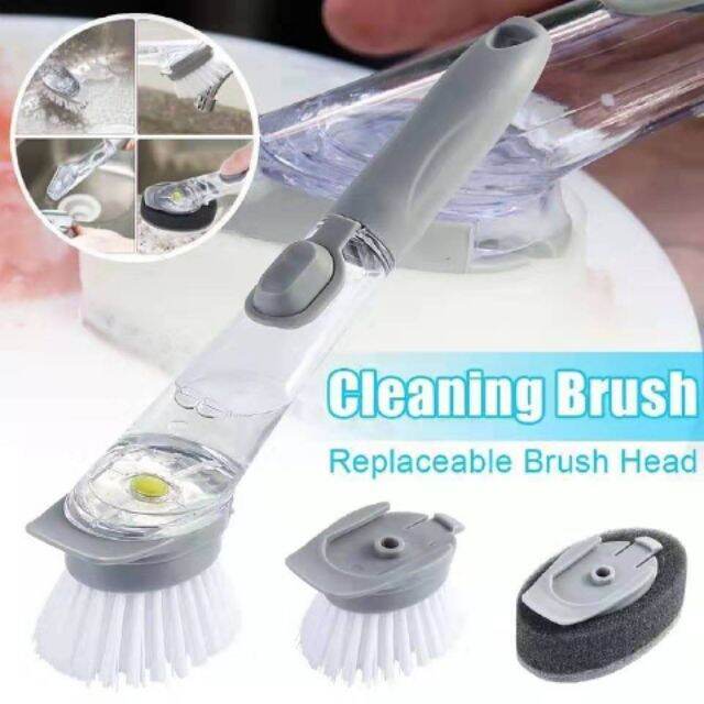 Kitchen Dish Scrubber Brush Automatic Dispenser Dishwashing | Lazada PH