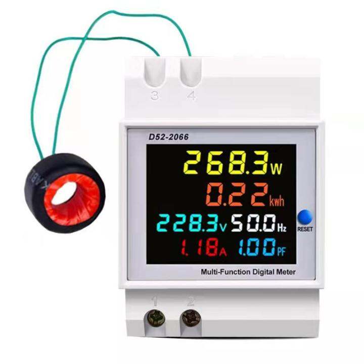 6IN1 Din rail AC monitor 110V 220V 380V 100A Voltage Current Power ...