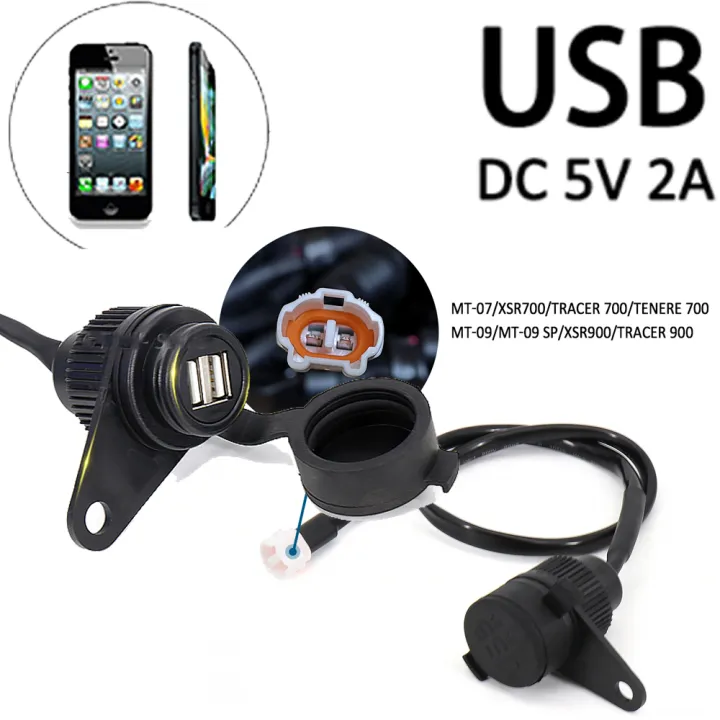 REALZION MT07 MT09 SP xsr Tracer 700 900 motor Dual USB Charger Plug ...