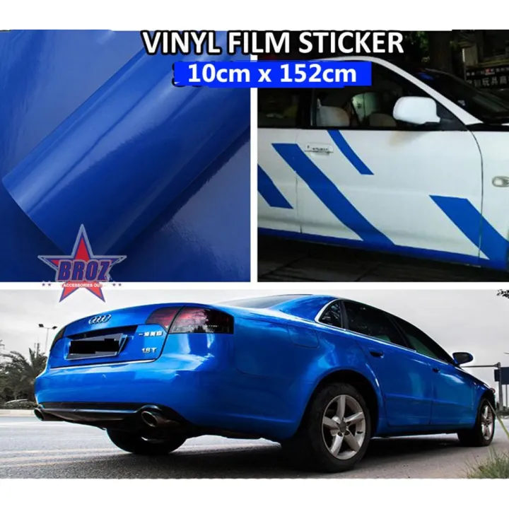 10cm x 152cm Shining Blue Vinyl Film Car/Motor Sticker Wrap | Lazada