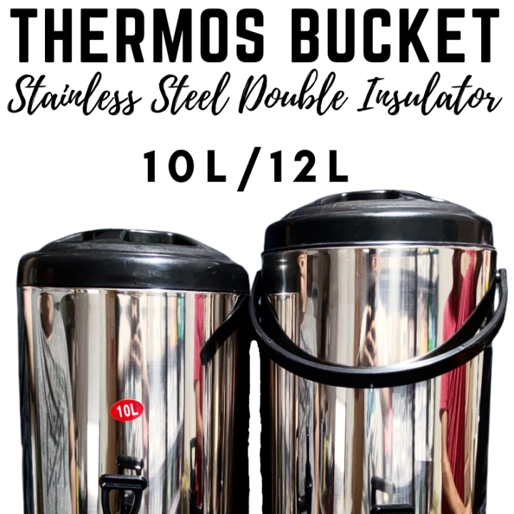 Thermos Bucket Stainless Steel Double Insulator for Milktea, Milk Tea ...