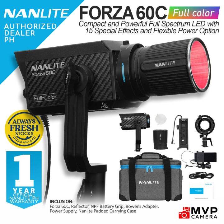 NANLITE Forza 60C 60 C RGBLAC LED Full Spectrum Spotlight Kit MVP ...