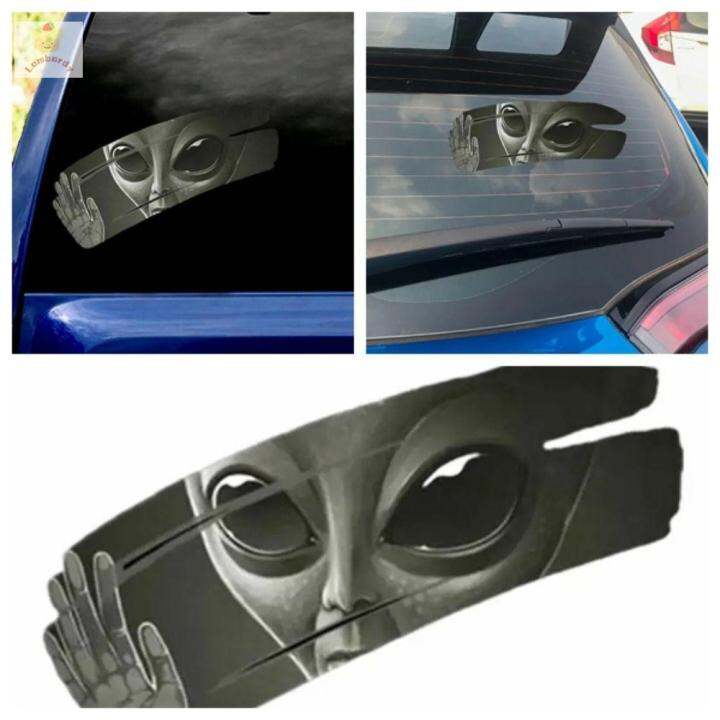 LOMBARDY PVC 3D Alien Car Sticker Waterproof Vinyl Sticker Easy Install ...