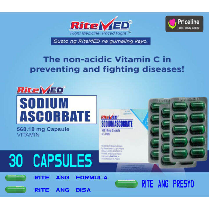 Authentic Rite Med Sodium Ascorbate Vitamin Tingi Pack (30 Capsules ...
