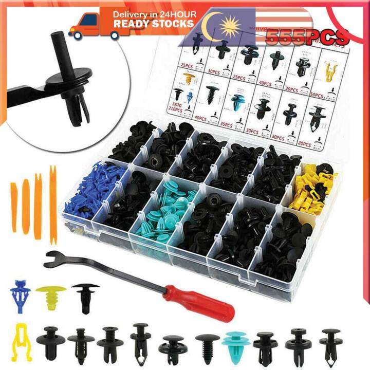 555PCS Mixed Plastic Rivets for Toyota Ford Honda Tool Kit Auto ...