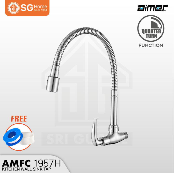 Aimer AMFC-1957H Flexible Hose Kitchen Wall Sink Tap | Lazada