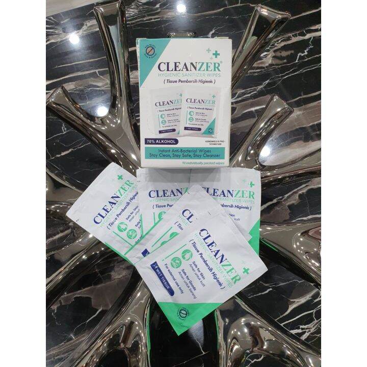 Tissue Cleanzer Sanitizer Wipes / Box isi 10 sachet | Lazada Indonesia