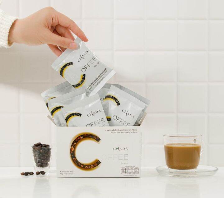 กาแฟชาดา Chada Coffee กาแฟปรุงสำเร็จ 4 กล่อง มี 40 ซอง ไม่มีน้ำตาล รส ...