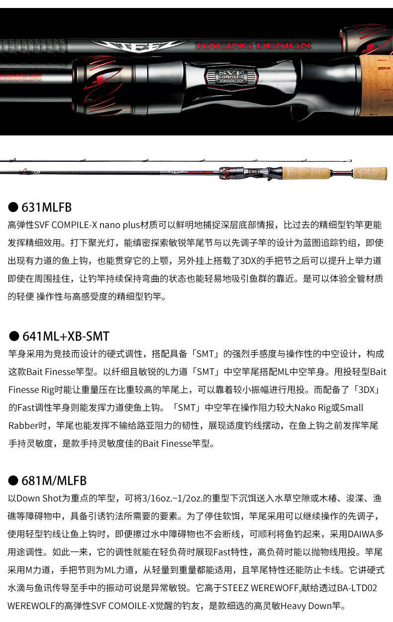 DAIWA Dawa รุ่น21 STEEZ คันเบ็ด STEEZ RD พายุเฮอริเคนแจ็คสีดำ STEEZ 661 | Lazada.co.th