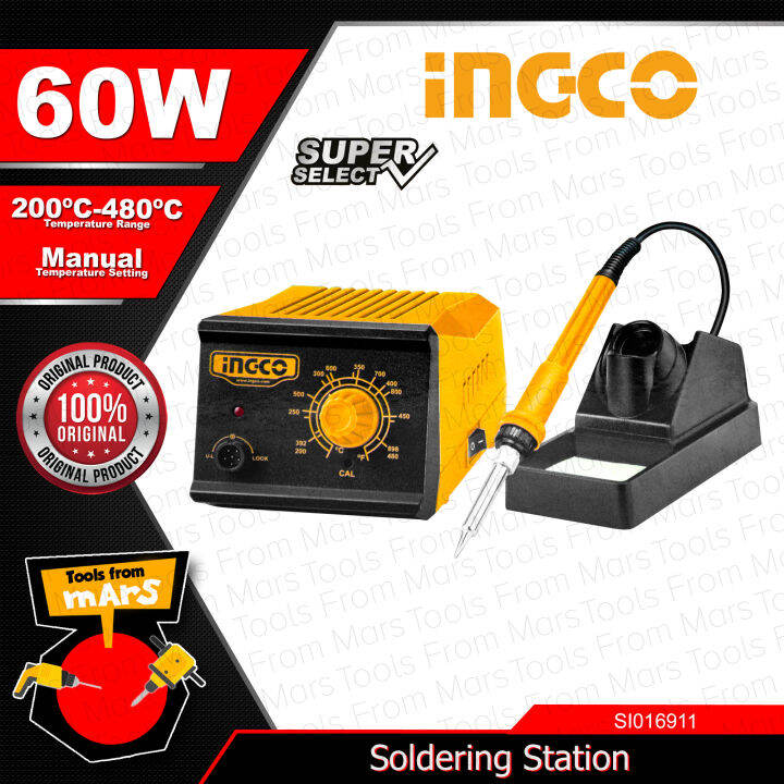 INGCO Adjustable Temperature Electric Soldering Iron Station 60W ...