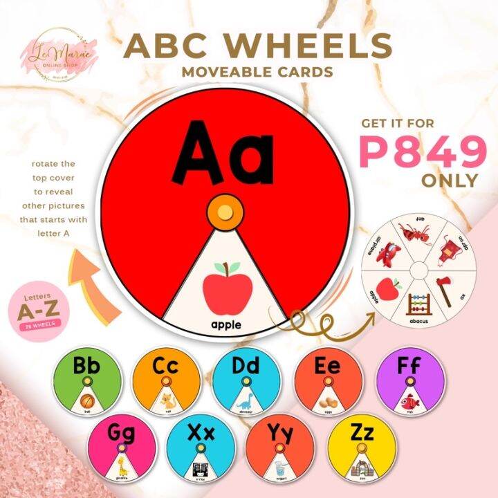 ALPHABET WHEELS ABC Wheels Movable English Alpabetong Tagalog Wheels ...