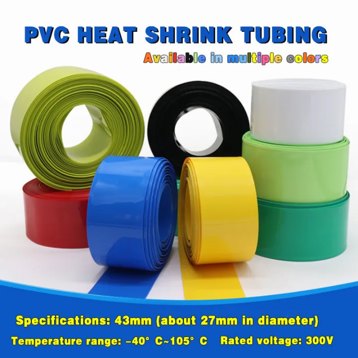 PVC heat shrinkable tube width 43mm diameter 27mm, battery sleeve ...