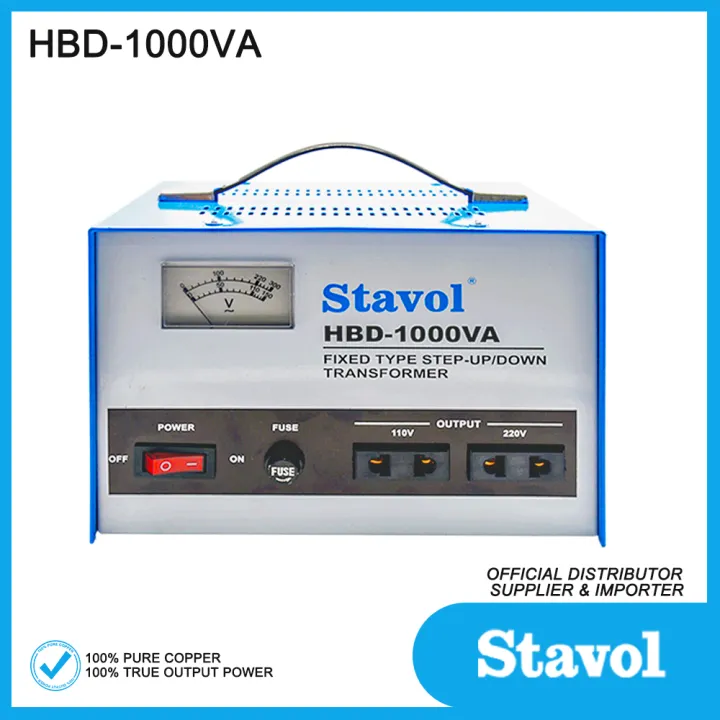 STAVOL TRANSFORMER HBD-1,000VA STEP UP STEP DOWN 100% PURE COPPER ...