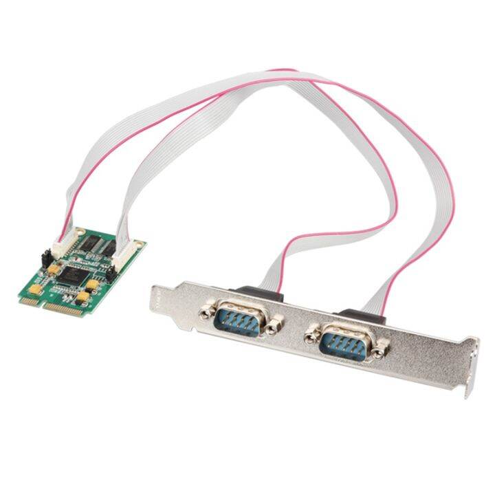 Mini PCIe to Rs232 2 Ports Db9 Com Half Size Mini PCI Express Serial ...