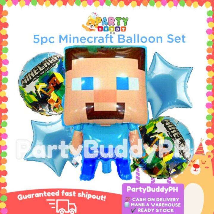 Minecraft 5pc Foil Party Balloon Set DIY PartyBuddyPH | Lazada PH