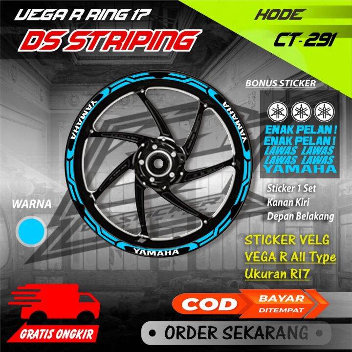 Ct-291 Cutting Sticker Velg variasi stiker pelek motor vega R Ring 17 ...