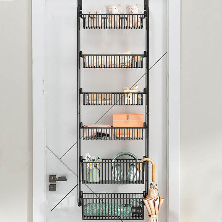 Over the Door Pantry Organizer Rack 6 Tier Baskets for Kitchen Pantry ...