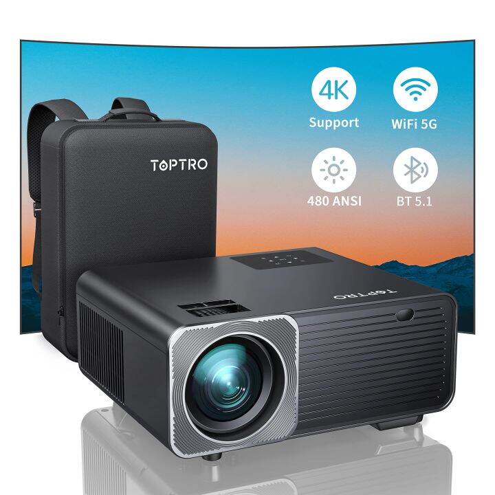 TOPTRO TR22 Outdoor Projector 4K Supported Native 1080P Full HD 480 ...
