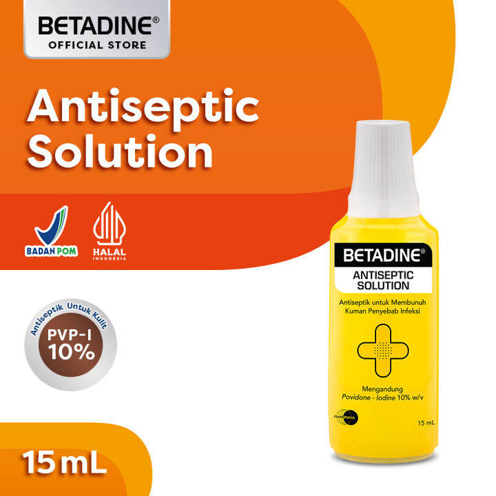 BETADINE SOLUTION Obat Luka Antiseptik 15ml | Lazada Indonesia