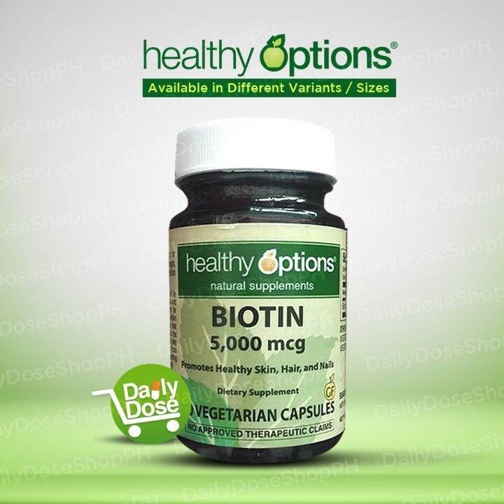 Healthy Options Biotin 500mcg 5000mcg 10000mcg | Lazada PH