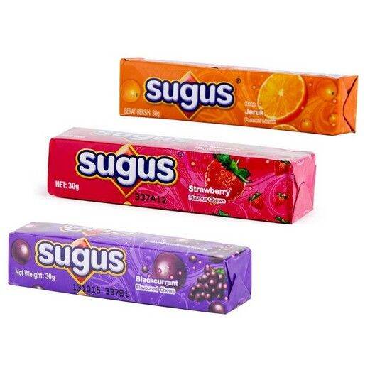 SUGUS CHEWY CANDY ASSORTED 3'S each flavor (30G) | Lazada