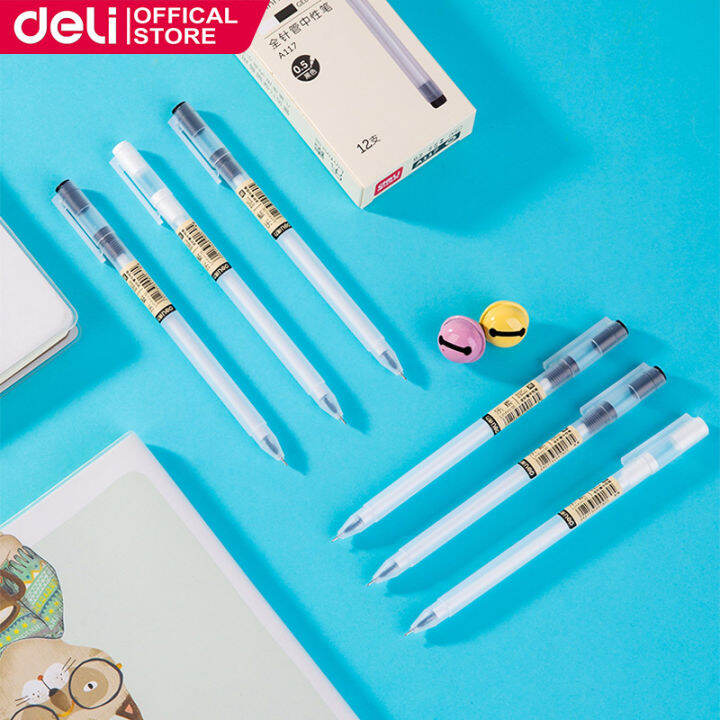 Deli 12Pcs/1Pc Gel Pen 0.5mm Black A117 | Lazada PH