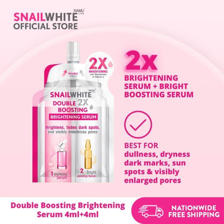 SNAILWHITE Double Boosting Brightening Serum 4ml + 4ml | Lazada PH