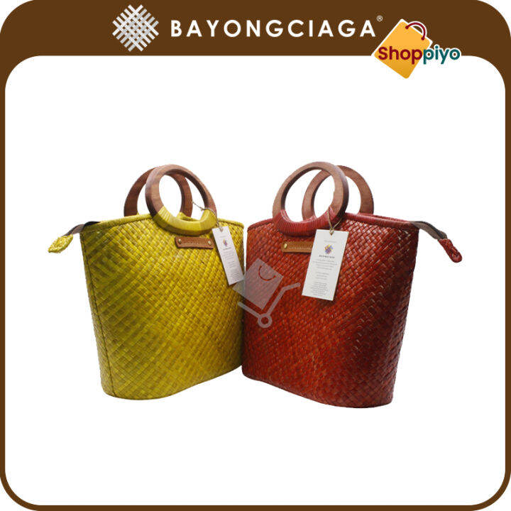 Bayongciaga Pandan Small Wood Handle Bayong Bag | Lazada PH