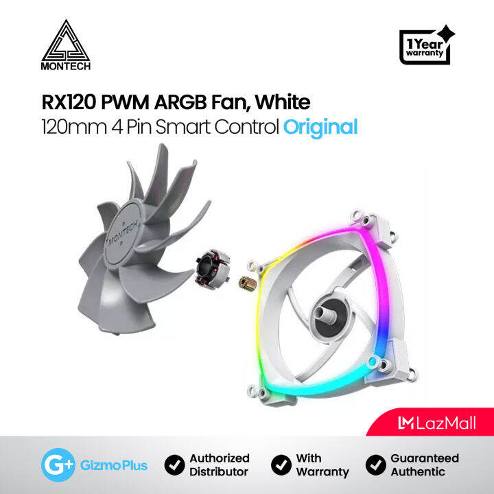 Montech Rx120 Pwm Argb Fan Computer Fan Reversed Fan Blades 120mm 4